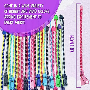 only U 20-Piece Friendship Zipper Bracelets Sensory Fidget Toys Kit for Kids - Perfect Valentines, Birthdays, Goodie Bags, Easter Stuffers - Bulk Set of 20 Bracelets, Party Favors, Gifts