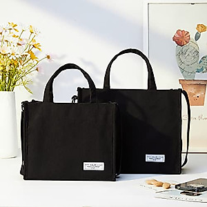 KALIDI Tote Bag Women Large Corduroy Bag with Zipper Fashion Corduroy Tote Handbag Purse Mini Hobo Crossbody Shoulder bag