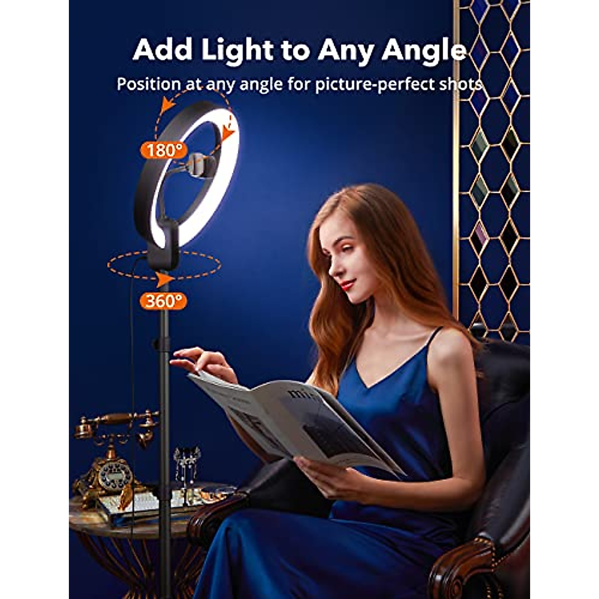 Ring Light with Stand, 12 inch LED Ring Light Features Upgraded Tripod & Remote Control, Selfie Light with Phone Holder Adjustable Height Smooth Dimming for Makeup Studio Portrait YouTube Vlog