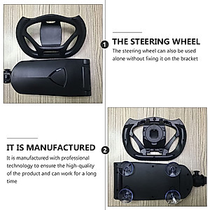 OSALADI Game Racing Wheel Simulator Handle Portable Racing Steering Wheel Stand with 4 Suction Cups Plastic Steering Wheel Compatible with Xbox Series, PC Gaming, Black