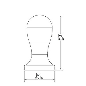Krome Dispense 53 mm Stainless Steel Round Handled Krometamp Coffee Tamper, Barista Flat Base Style- C2279