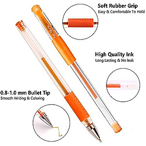 CAISEXILE 24 Coloring Glitter Gel Pens come with 24 Free Matched Refills, Artist Drawing Pens, for Adult Coloring Sketching Doodling Writing