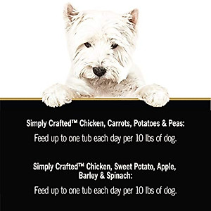 CESAR Simply Crafted Adult Wet Dog Food Meal Topper Variety Pack, Chicken, Carrots, Potatoes & Peas and Chicken, Sweet Potato, Apple, Barley & Spinach, (8) 1.3 oz. Tubs