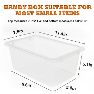 Plastic storage bins with lids, 6 Pack Stackable storage containers,5 Qt Clear storage organizer Small cubby storage,Stackable Cubby Containers (11.8x7.87x4.9") (Clear)
