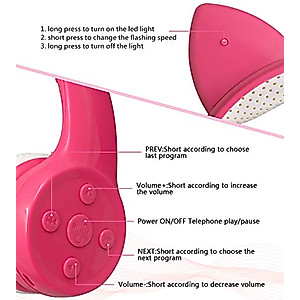 YUSONIC Unicorn Headphones for Girls,15 Hours Play time,Bluetooth Unicorn Headphones Toddler School Laptop Cellphones Plane use, Light Up Wireless Kid Headphone Birthday Gifts (Pink)