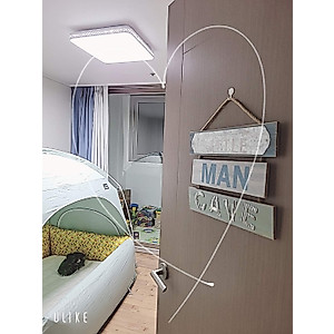 Blooming Party Nursery Wall Decor for Little Baby Boy or Toddler - Little Man Cave Wood Sign (Blue)