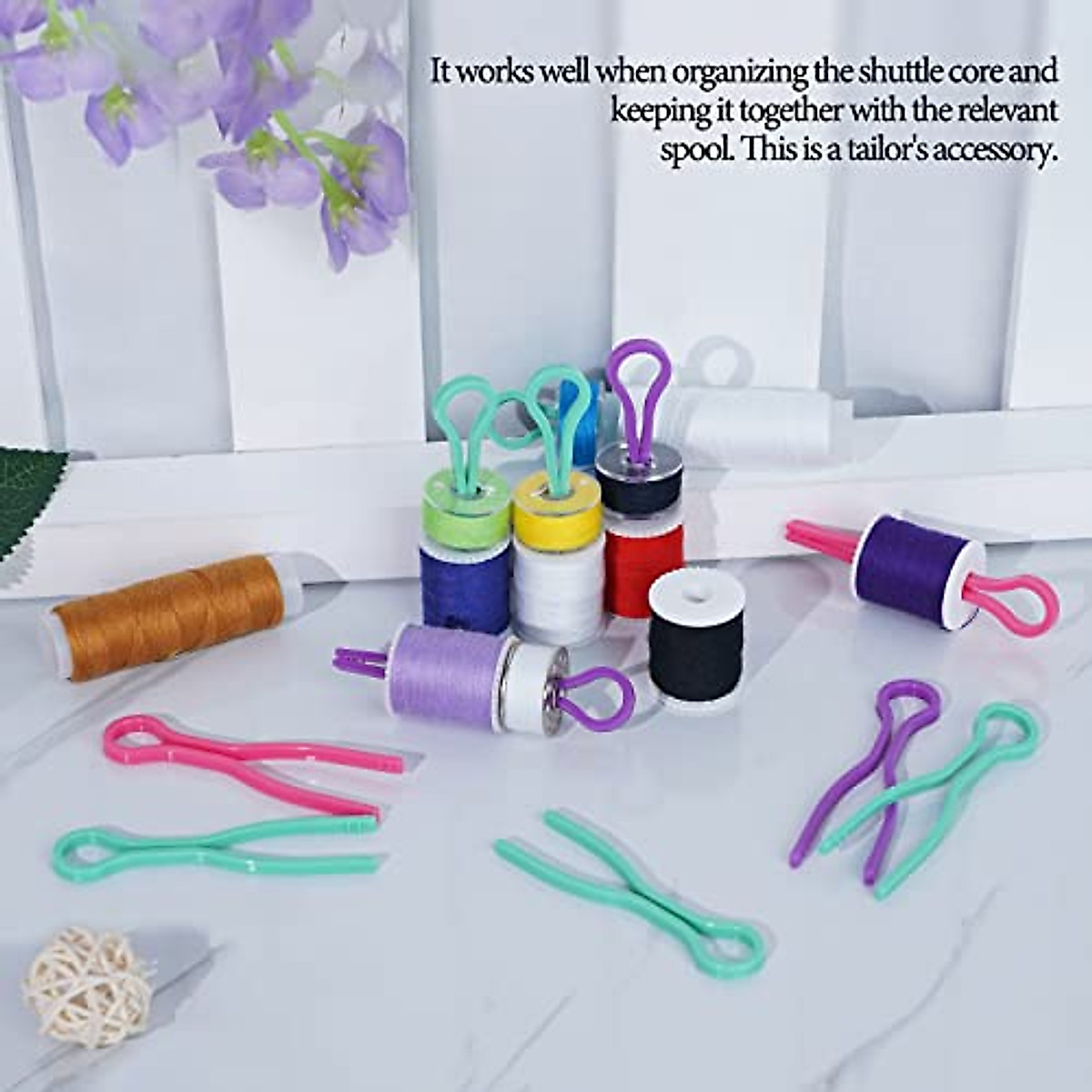 Keep Your Bobbin Threads Matched Up with Your Thread SpoolsBobbin Buddies Set of 30-Pack Sewing Machine Quilting Supplies Sewing Products Thread Holder Plastic Bobbin Clips Thread Holders