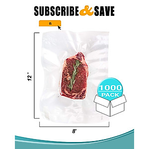 APQ Pack of 1000 Co-Extruded Vacuum Pouches, Clear 7 x 9. Vacuum food bags 7x9. 3 mil Thickness. USDA approved. Polyethylene bags for packing and storing. Perfect for Industrial, food service.
