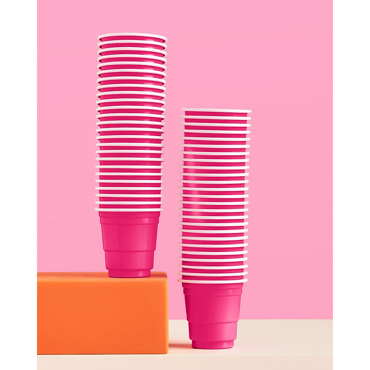 xo, Fetti Party Decorations Hot Pink Plastic Shot Glasses - 50 Disposable 2 oz Cups | Bachelorette Party Cups, Birthday Party Decorations, Party Favors, Pink Baby Shower Supplies, Cute Plastic Cups