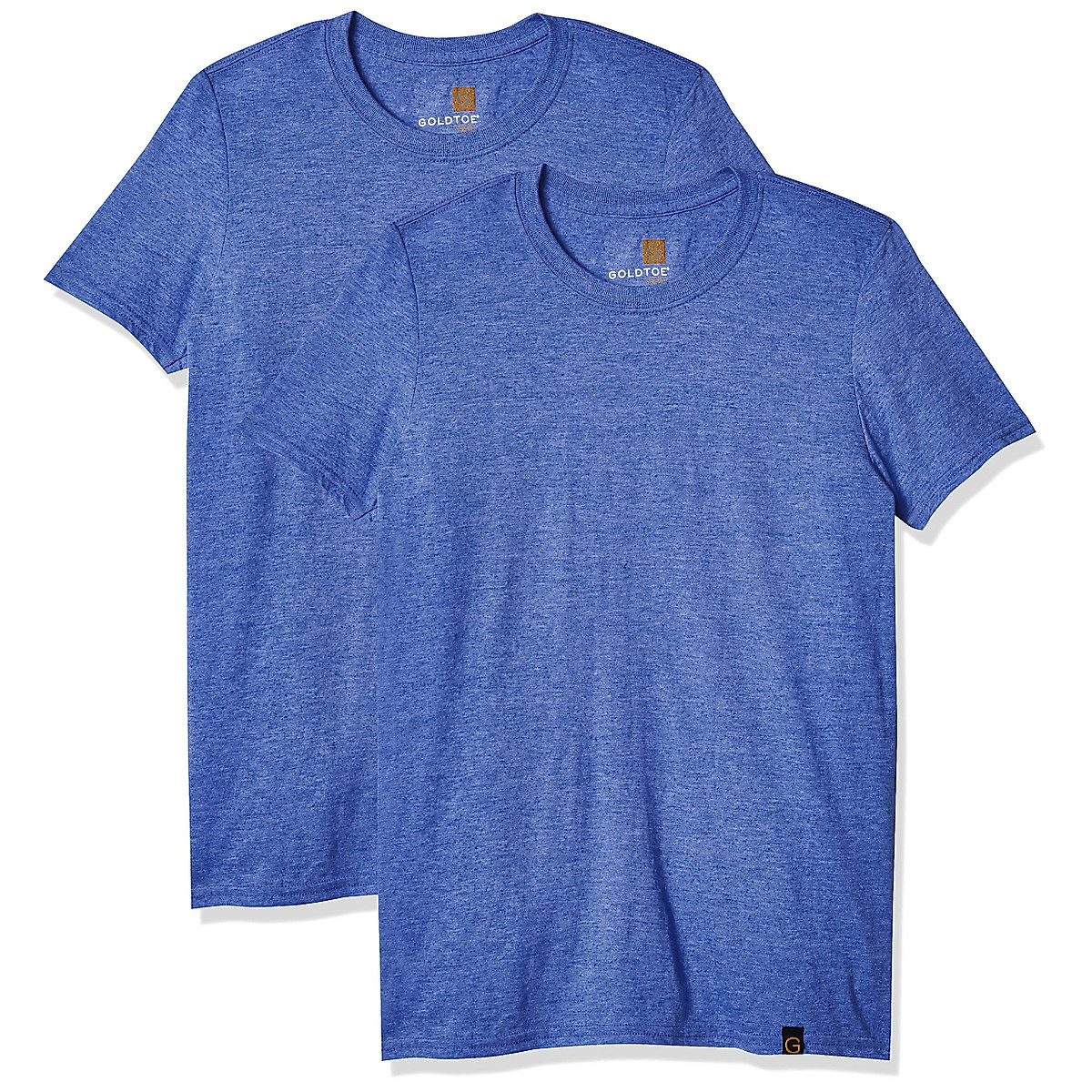 GOLDTOE Men's Crew Neck T-Shirt, Heather Royal, Small