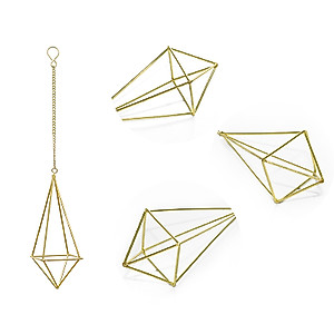 Geometric Hanging Tillandsia Holder Gold Metal Air Plants Holders Hanging for House Decor Living Room,Small Plant Holders Indoor Hanging,Plant Lover Gifts (5Pcs)