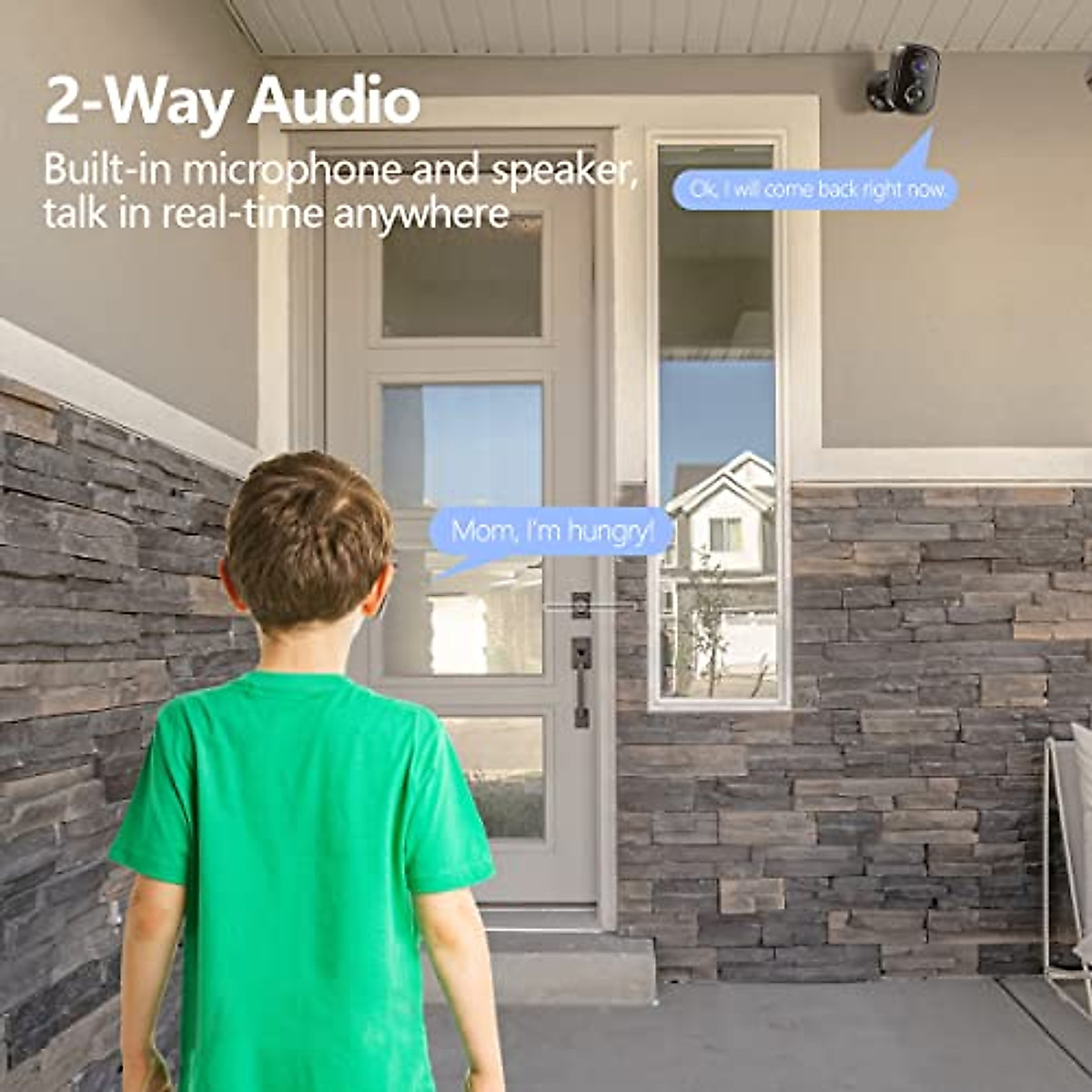 Security Cameras Wireless Outdoor 1080P Battery Powered WiFi Cameras Color Night Vision 2-Way Talk Motion Detection Spotlight/Siren for Home Security Cloud/SD Storage Waterproof indoor camera(Black)