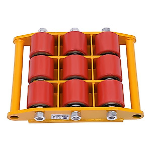 Industrial Machinery Mover Machine Dolly Skate - 4Pcs Heavy Duty Machinery Skates Cargo Mover 9 Rollers 15Ton/33000lbs Machinery Moving Skate with 360° Rotate Cap for Industrial Moving Equipment
