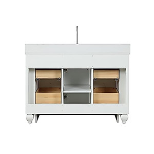 Design Element WN-48-W Bathroom Vanity, 48 in, Ivory White