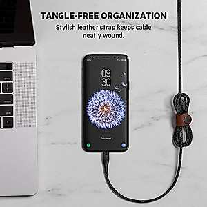 Belkin DuraTek Plus USB-C to USB-A Cable with Strap (Ultra-Strong USB to USB-C Cable/USB Type-C), Black, 6'/1.8m