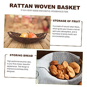 Uonlytech 2 pcs Imitation Rattan Woven Basket bread serving basket snacks container vegetables serving basket rattan baskets woven serving basket round pp wire material re-usable
