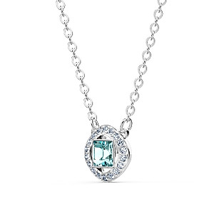 Swarovski Una Angelic Pendant Necklace, with Aqua and Clear Crystals and a Rhodium Plated Chain, an Amazon Exclusive
