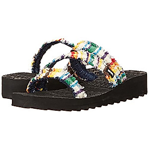 MUK LUKS Women's Wave Riptide Sandals, White Multi, 9