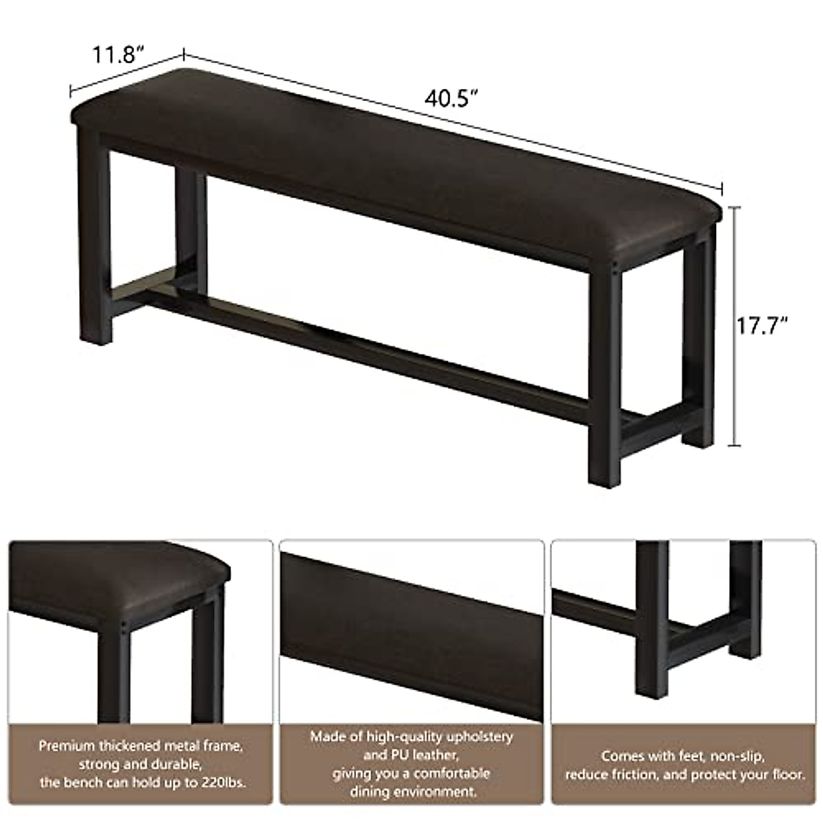 DKLGG Dining Room Table Set, Dining Table Set for 4 Faux Marble Kitchen Table with PU Leather Benches Kitchen Table Dinner Table Set for 4 Small Kitchen Table and Chairs for Small Spaces Apartment