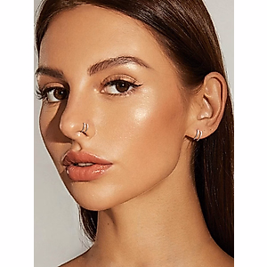 Dcfywl731 Nose Rings Hoops for Women Men Colored Twist Nose Rings Hoops for Single Piercing Nose Hoop Nostril Piercing Jewelry (10pcs)