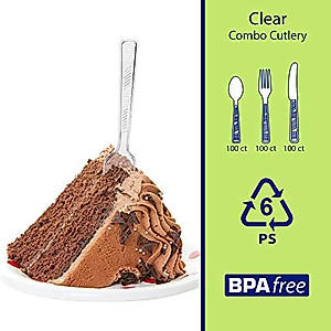 Party Dimensions 300 Count Cutlery Combo Box, Clear, Combo Box, Clear 300 Count