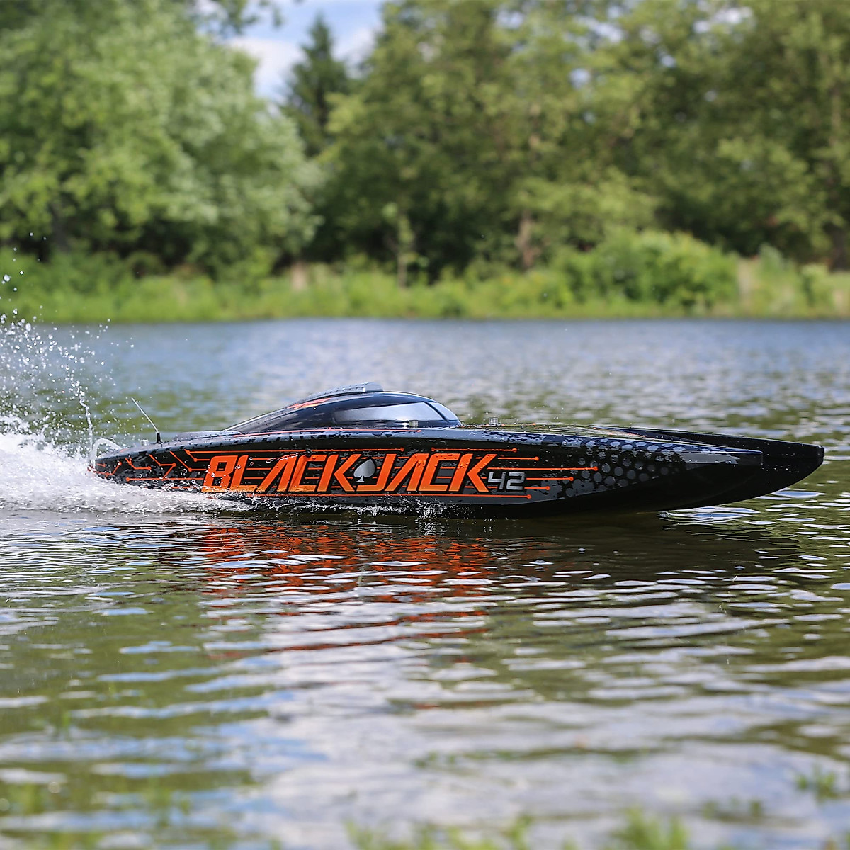 Pro Boat RC Blackjack 42" 8S Brushless Catamaran RTR Battery and Charger Not Included Black/Orange PRB08043T1
