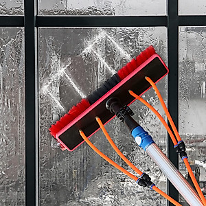 Solar Panel Cleaning Brush, 26 FT Adjustable Water Fed Pole Cleaning Kit, Solar Panel Cleaning Pole and Outdoor Window Washing Equipment