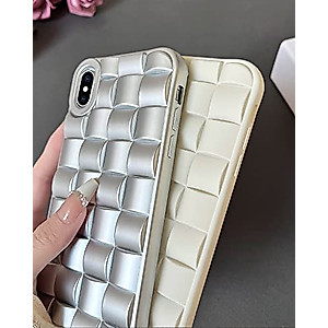 Ginkgonut Compatible with iPhone X/XS Case for Women/Girls, Cute 3D Laid Desgin Soft Silicone Shockproof Raised Bumper Corners Case for iPhone X/XS（Silver）