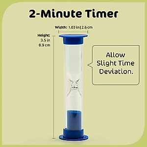 SRENTA 3.5" Colorful Sand Timer Hourglasses, 2 Minutes Glass Tube, Mini Sandglass Sand Clock Timer, Pack of 24