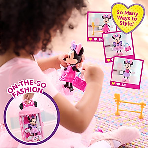 Just Play Disney Junior Minnie Mouse Fabulous Fashion Ballerina Doll, 13-piece Doll and Accessories, Officially Licensed Kids Toys for Ages 3 Up