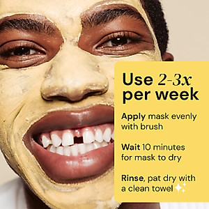 Gleamin Vitamin C Clay Mask - 10-Minute Treatment, Turmeric Clay Face Mask Skin Care, Deep Cleansing Pores - Facial Improves Uneven Tone, Post-Blemish, Visibly Brighten, Scarring and Texture - 2.5 Oz