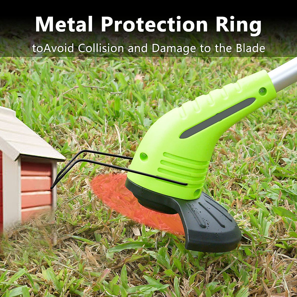 Cordless Lawn Trimmer Weed Wacker - GardenJoy 12V Grass Trimmer Lawn Edger with 2.0Ah Li-Ion Battery Powered and Cutting Blade, Electric Weed Trimmer Tool for Garden and Yard