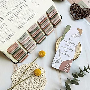 ZIEYOMI Bible Tabs, Bible Study Journaling Supplies, Large Print Bible Book Tabs for Women and Men, 66 Bible Index Tabs Old and New Testament, Includes 14 Blank Bible Journaling Tabs - Vintage Color