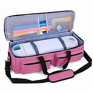LUXJA Carrying Bag Compatible with Cricut Explore Air and Maker, Tote Bag Compatible with Cricut Explore Air, Silhouette Cameo 4 and Supplies (Bag Only), Pink