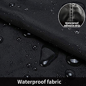 Jon Boat Cover 18 FT Waterproof Trailerable Jon Boat Upgraded Version with Additional Fixing Accessories no Water Accumulation and Windproof (Black, 18ft Long,Beam Width up to 75in)