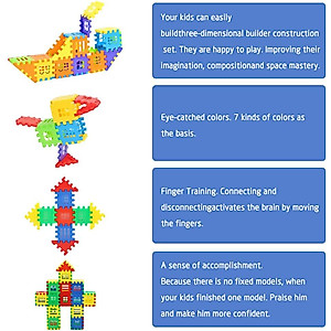 MICHLEY Toddler Toys Number Blocks Big Particle Plastic Smooth 100 PCS Building Blocks Splicing intersting Puzzle Play Toys for Kids 3+