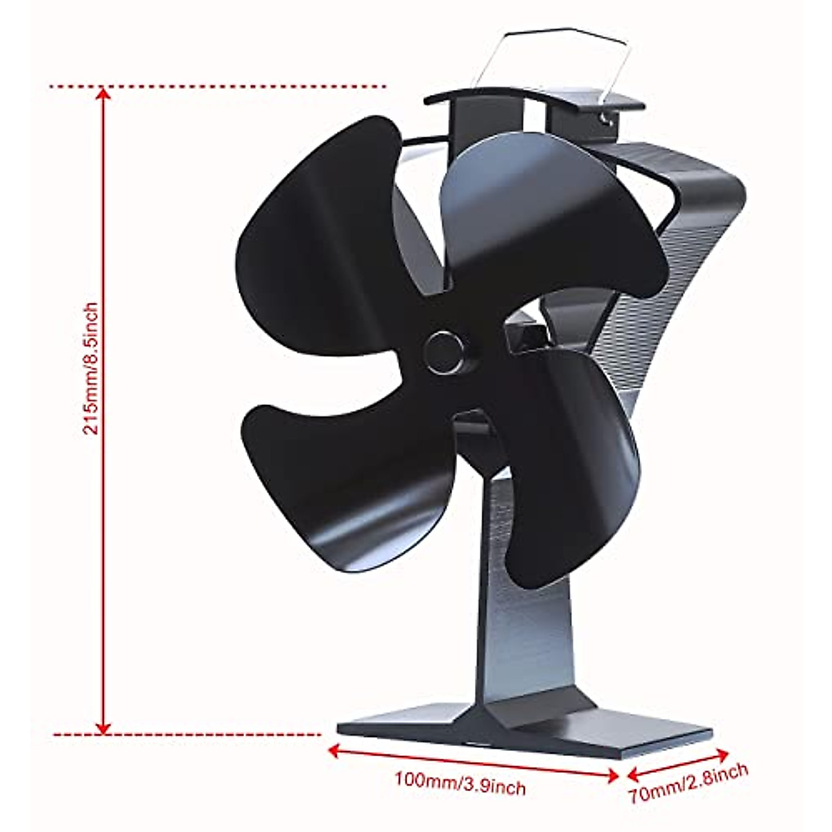 HAWCAFU Wood Stove Fan 4 Blades Fireplace Fan Heat Stove Fan Pellet Stove Fan for Fireplace/Burner/Logs/Fireplace