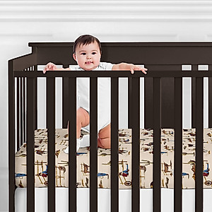 Sweet Jojo Designs Wild West Boy Jersey Stretch Knit Baby Fitted Crib Sheet for Soft Toddler Bed Nursery - Red, Blue, Tan Western Cowboy Southern Country Horse