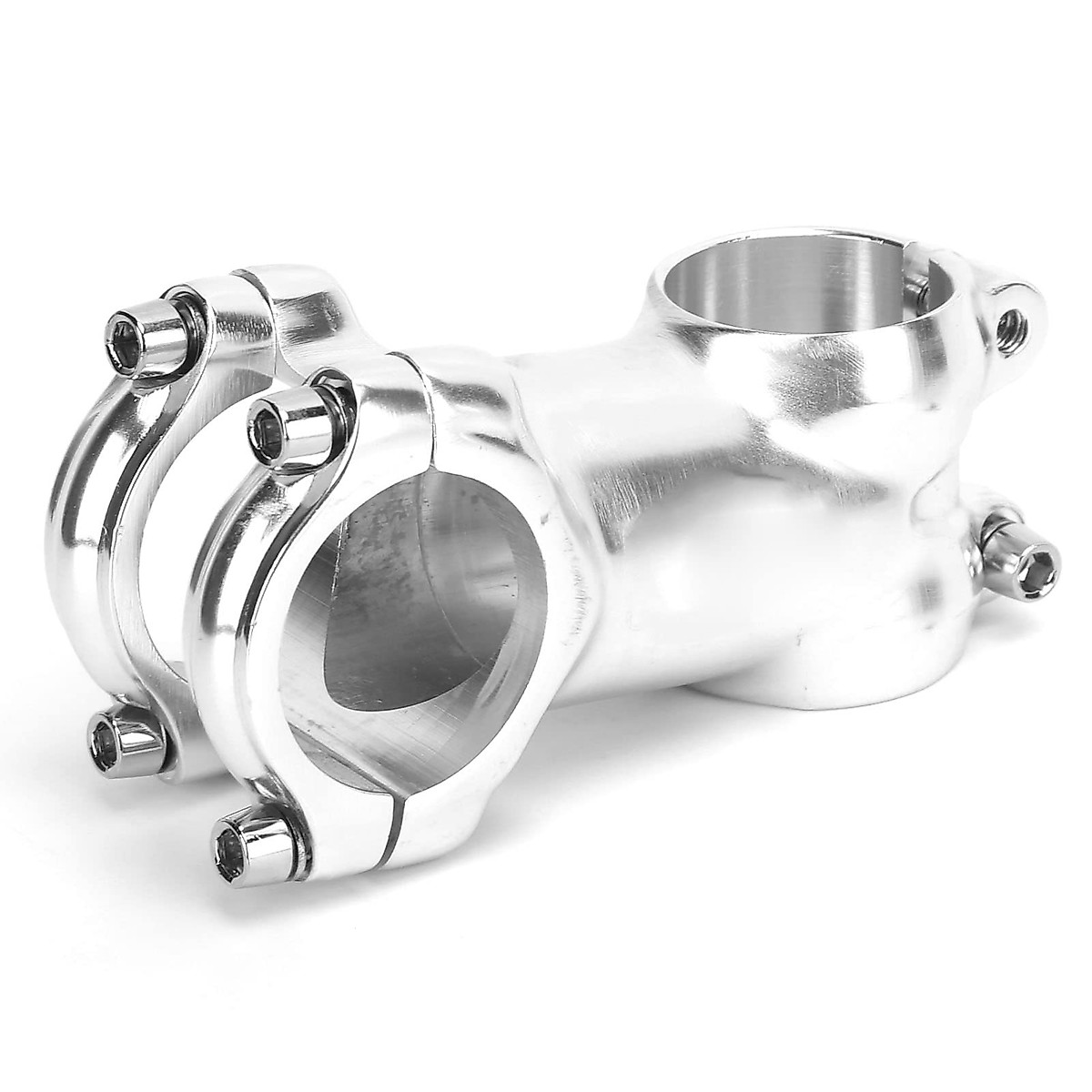 SUNGOOYUE Bike Stem Fits 31.8mm/1.3in Handlebar, Aluminum Alloy Handlebar Stem for Road Bikes Mountain Bikes Silver