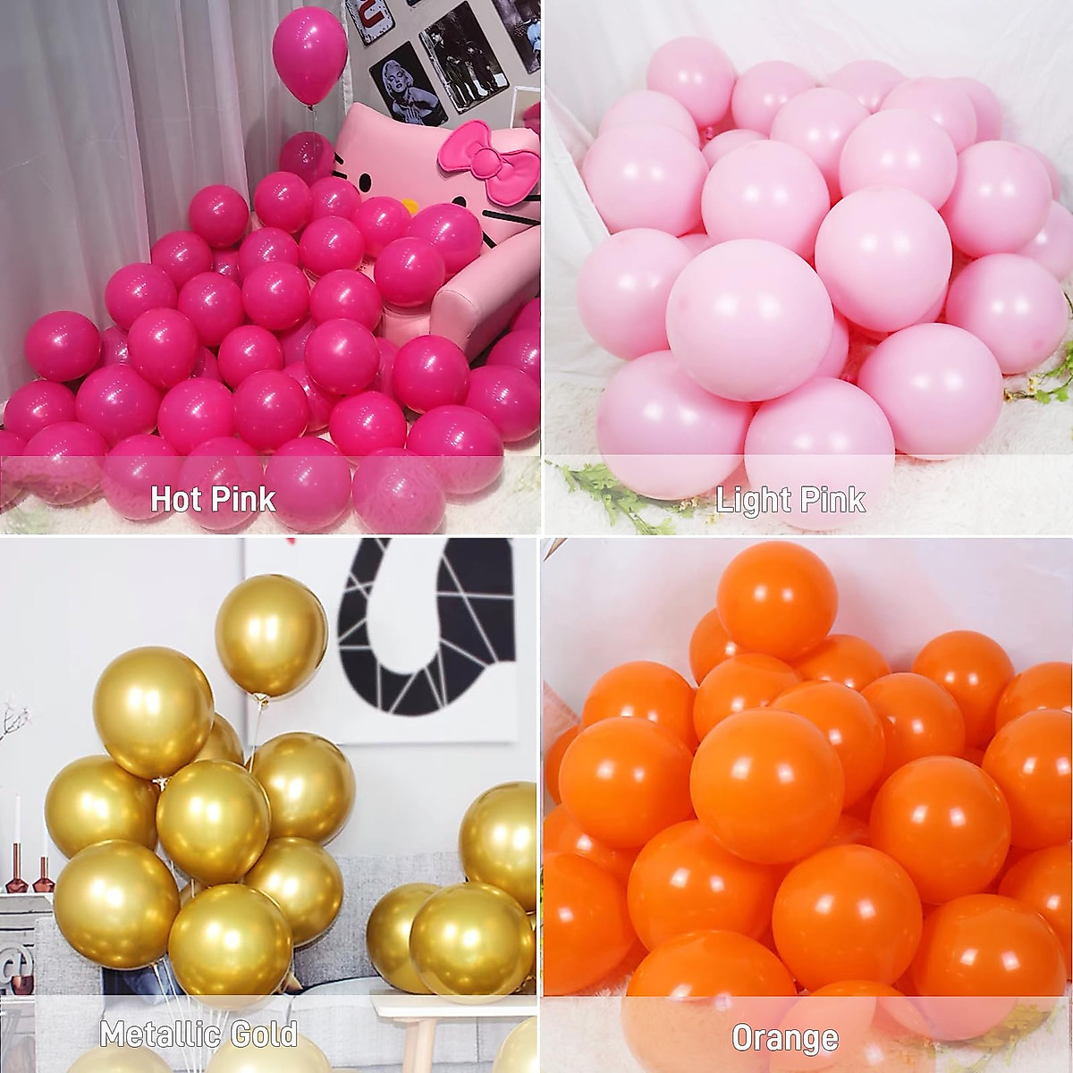 Pink and Orange Balloon Arch Hot Pink Orange Balloons Metallic Gold Light Pink Balloon Garland Kit For Baby Shower Birthday Pink and Orange Party Decorations