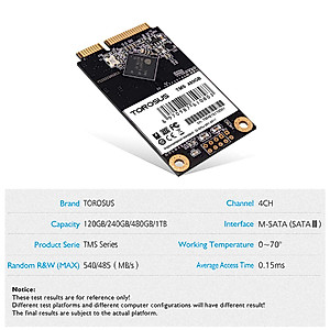 TOROSUS mSATA 50 * 30MM 480GB Solid State Drive for Laptop Computer Black/Blue