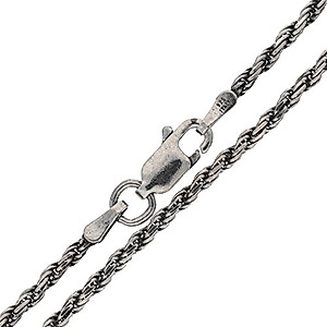 2mm Sterling Silver 32" Diamond-Cut Rope Chain Necklace(Lengths 14",16",18",20",22",24",26",28",30",32",34",36")