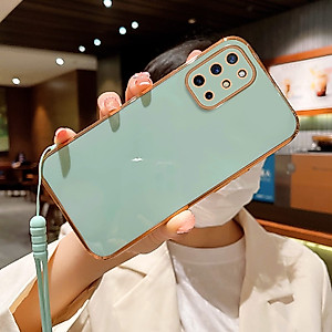 KuDiNi for Oneplus 8T Case, Oneplus 8T 5g Phone Case for Women Girls Electroplating Luxury Bling Aesthetic Trendy Pretty, Full Camera Soft TPU Protection Shockproof Cover for Oneplus 8T (Mint Green)