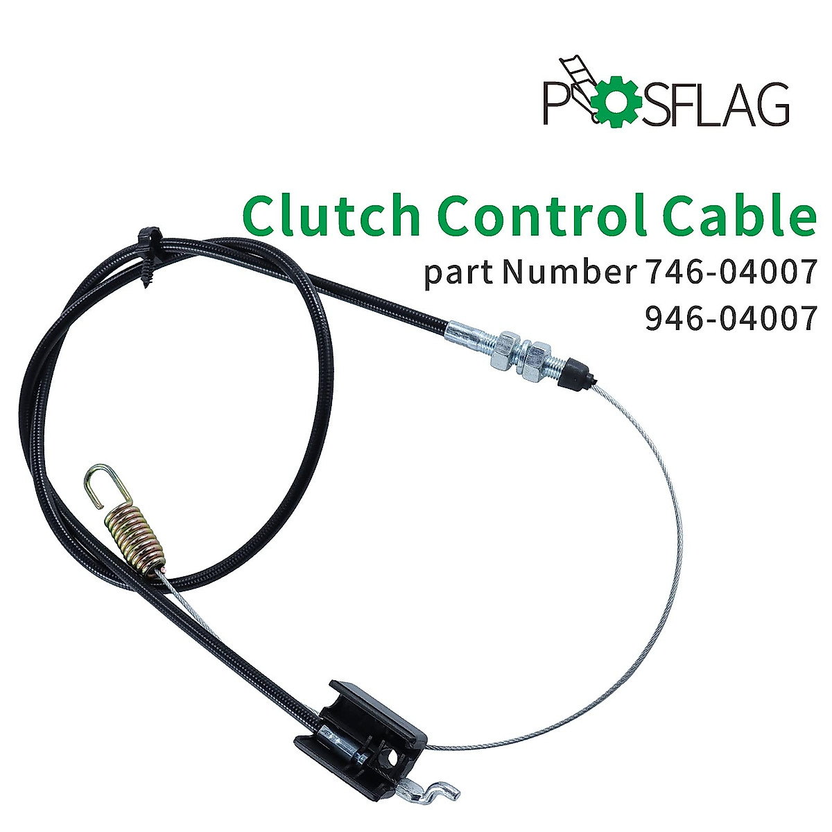 POSFLAG 946-04007 Auger Cable Replaces MTD 946-04007 Auger Cable, MTD 746-04007 Auger Cable, 946 04007, 746 04007, 94604007, 74604007 for MTD Troy-Bilt Yard Machines Husky Snowblowers