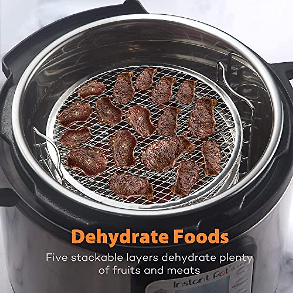 Goldlion Dehydrator Rack Compatible with Instant Pot 6 Quart Stainless Steel Stand Accessories for Air Fryer Crisp Lid