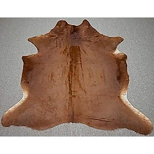 Small Cowhide Rug Western Brown Calf Skin Calf Hide Natural Brown Cow Hide Rug, Best Cow Hides Area Rug 5 ft X 4 ft