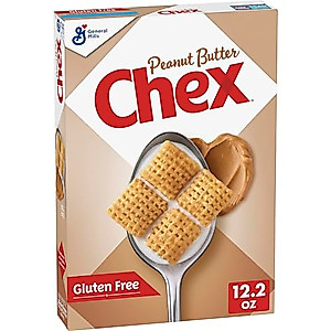 General Mills Peanut Butter Chex Cereal, Gluten Free Breakfast Cereal, Made with Whole Grain, 12.2 OZ