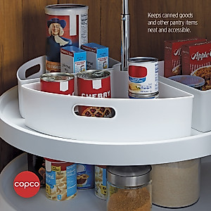 Copco Wedge Organizer for Lazy Susan, 10.8 x 16.7 x 4 Inch, White and Charcoal Gray