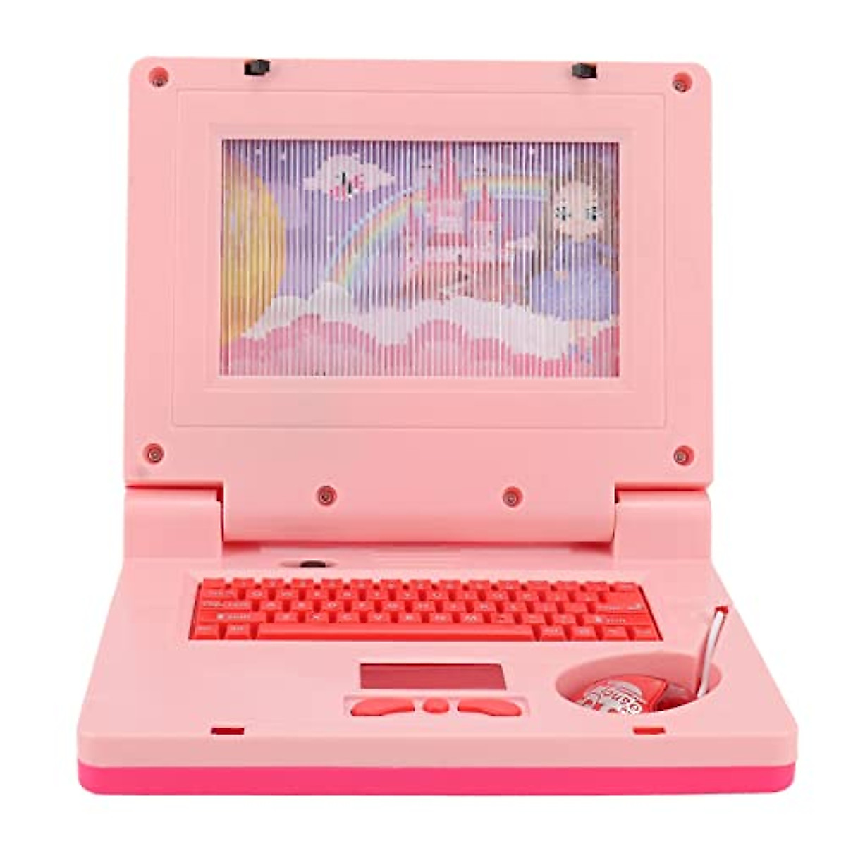 RiToEasysports Kids Learning Laptop, Plastic High Simulation Educational Toddler Learning Computer Toy with Mouse (Purple Retractable Mouse) Electronic Toy