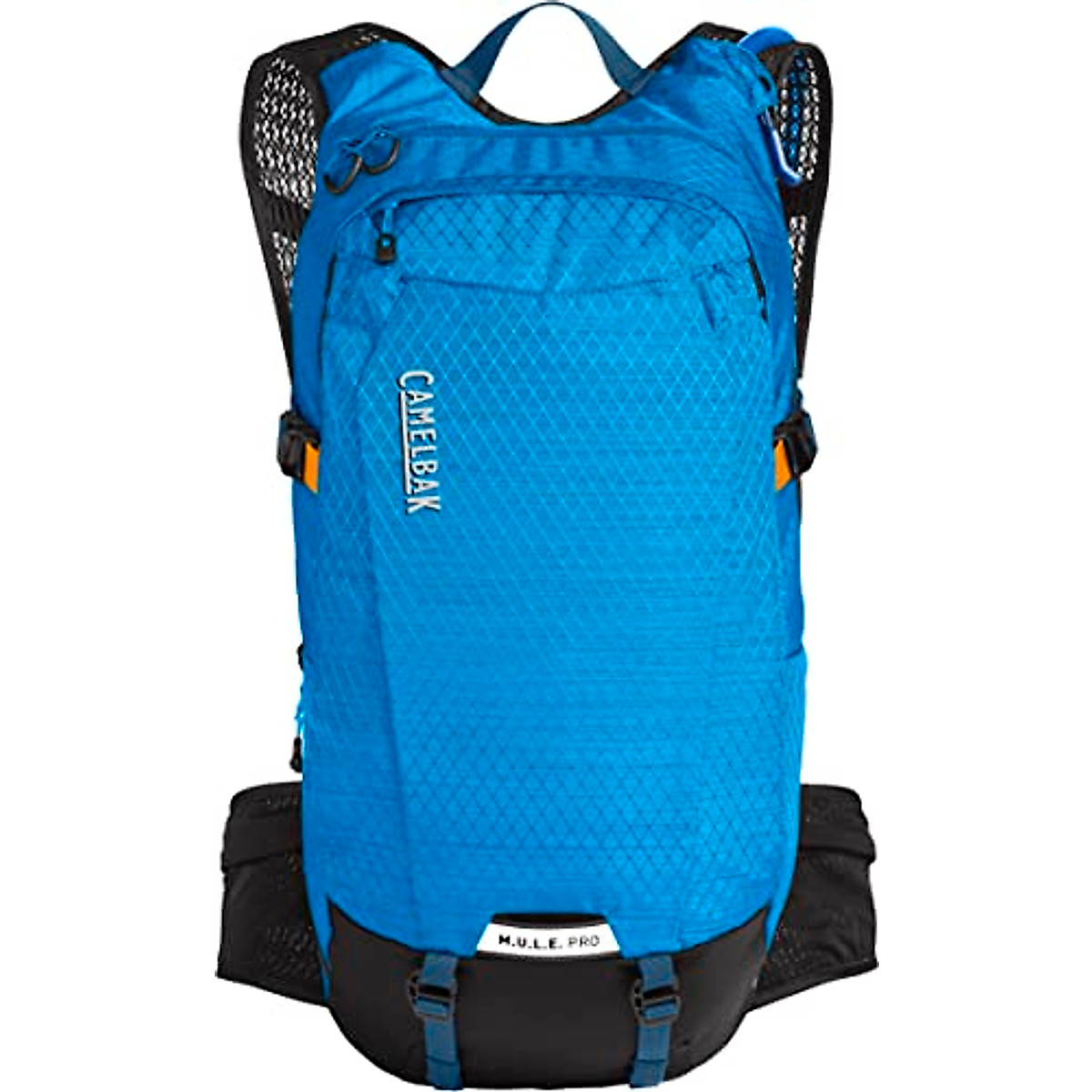 CamelBak M.U.L.E. Pro 14 Bike Hydration Backpack 100oz - Body Mapping Technology, Ibiza Blue/Orange